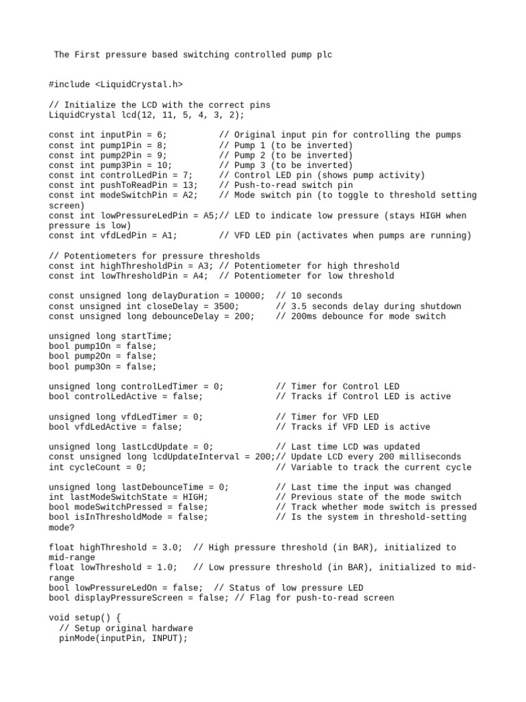 The First Pressure Based Switching Controlled Pump Plc | PDF | Cursor (User Interface) | Computing