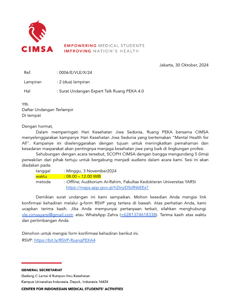 Undangan Expert Talk Kesehatan Jiwa | PDF