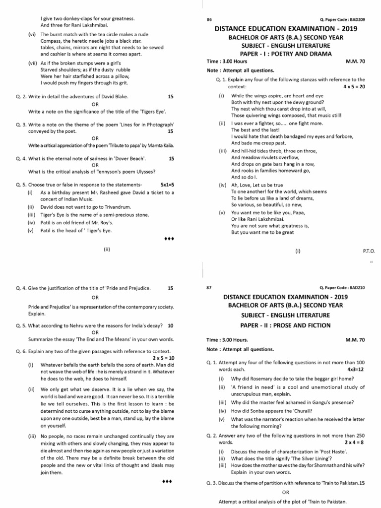 BA Second Year 2019 | PDF