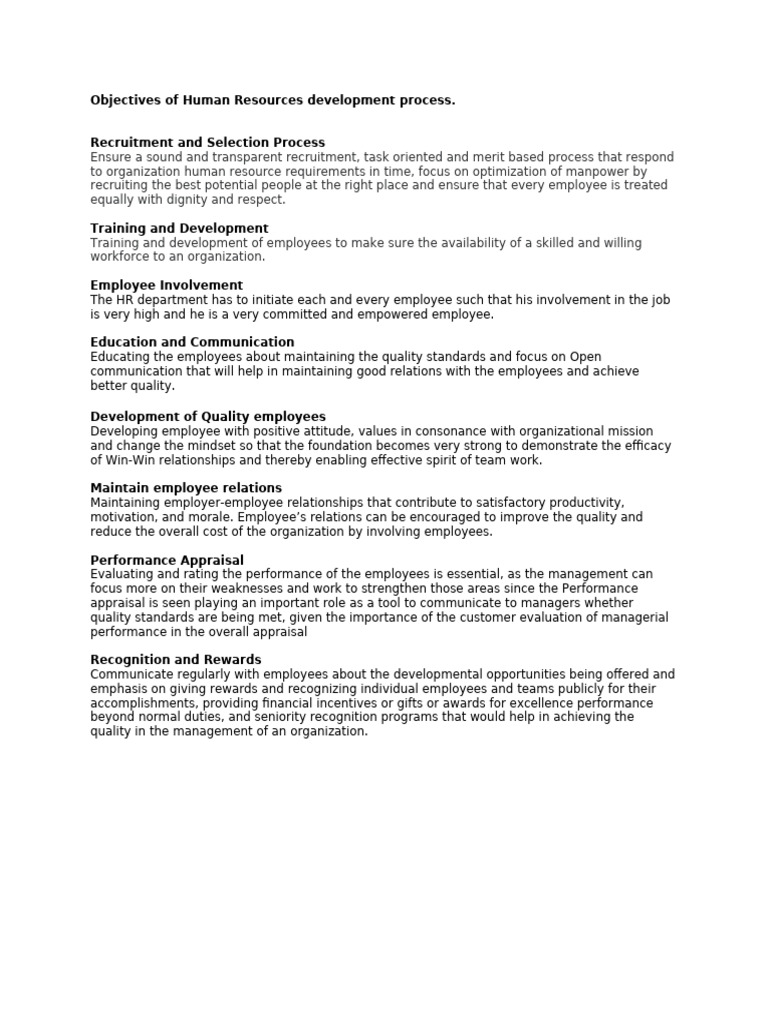 HRD Objectives and Risks 2020 | PDF | Human Resources | Performance ...