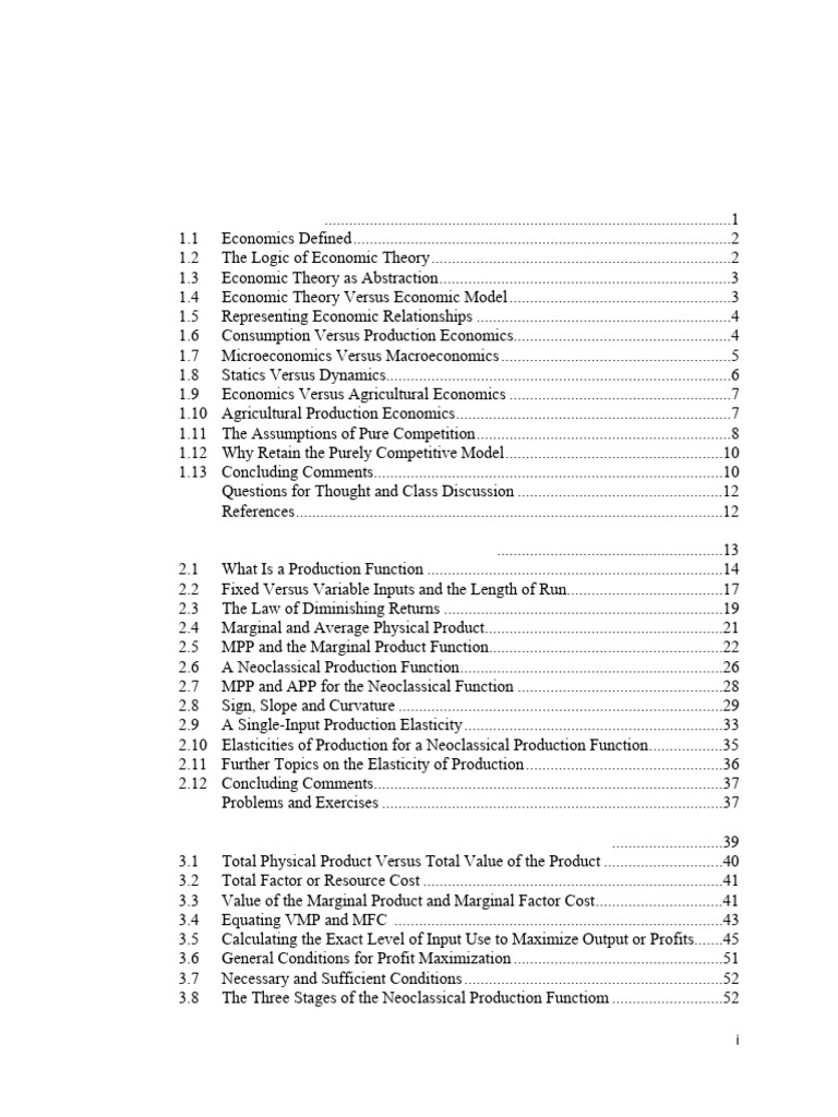 Production Economics | PDF | Production Function | Function (Mathematics)