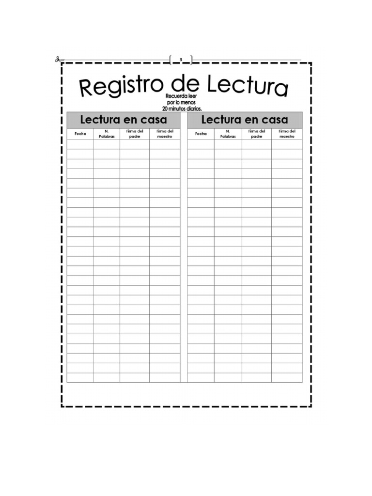 Registro de Lectura Diaria | PDF