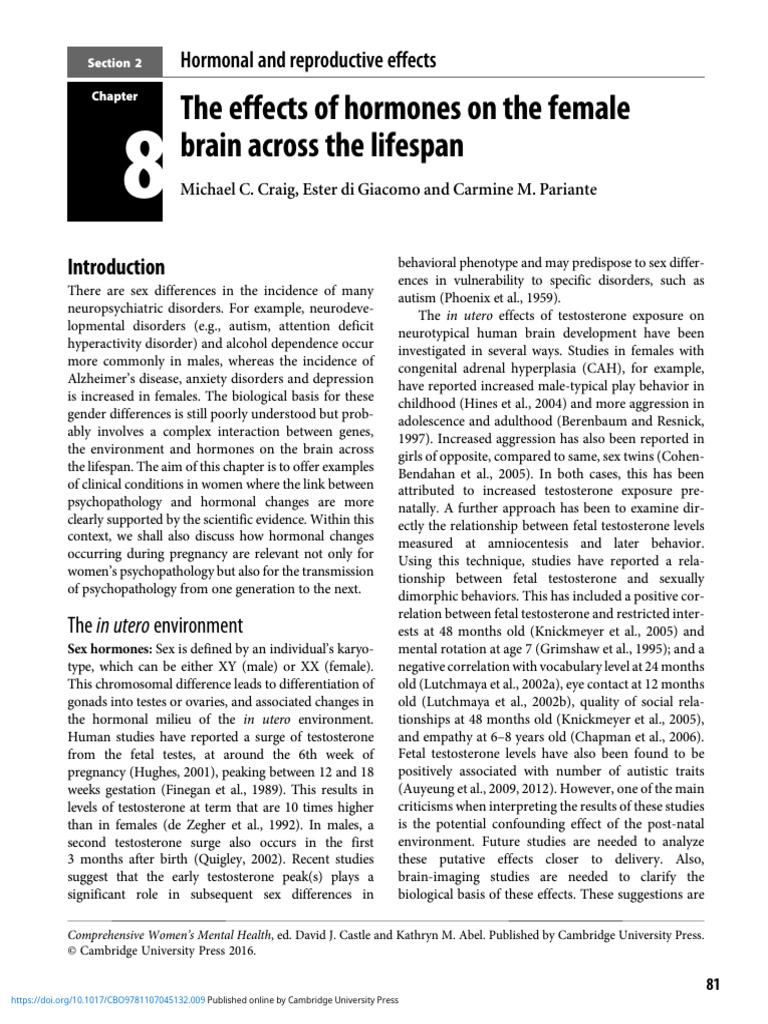 Effects of Hormones On The Female Brain Across The Lifespan | PDF ...