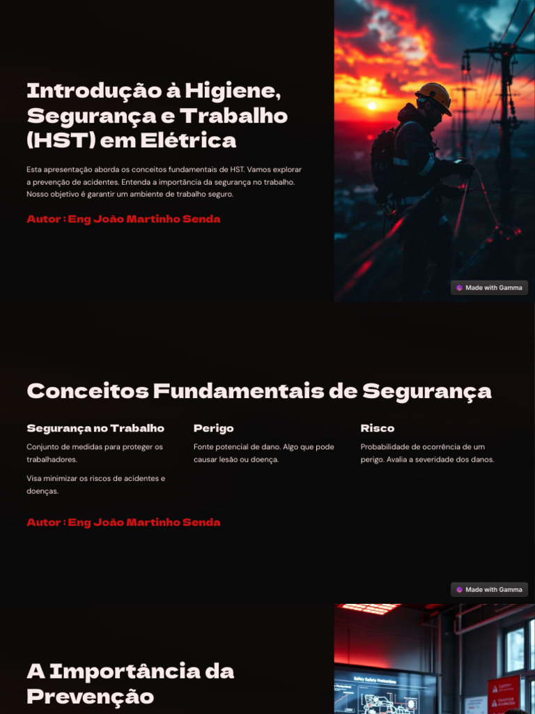 Introducao A Higiene Seguranca e Trabalho HST em Eletrica | PDF | Eletricidade | Risco