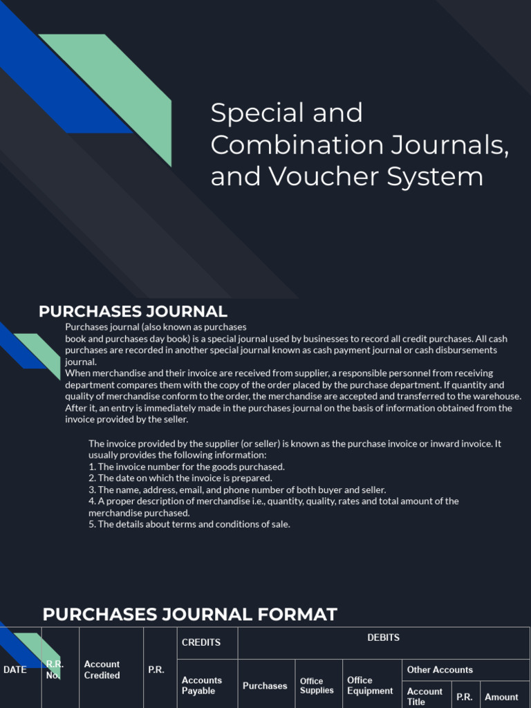 Understanding Purchases & Cash Journals | PDF | Debits And Credits ...