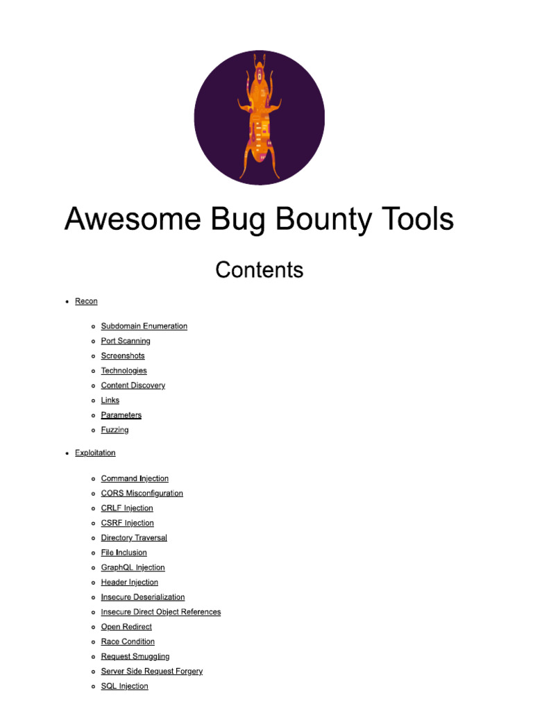 Bug Bounty Tools List | PDF