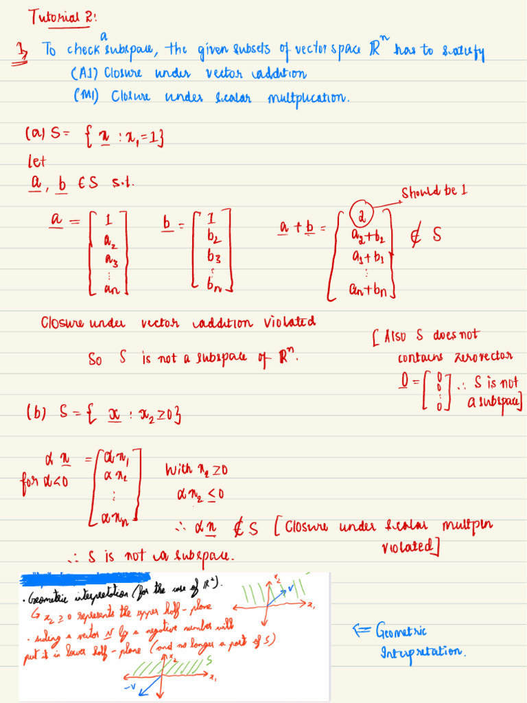 Ee5120_tut2 | PDF | Matrix (Mathematics) | Linear Subspace