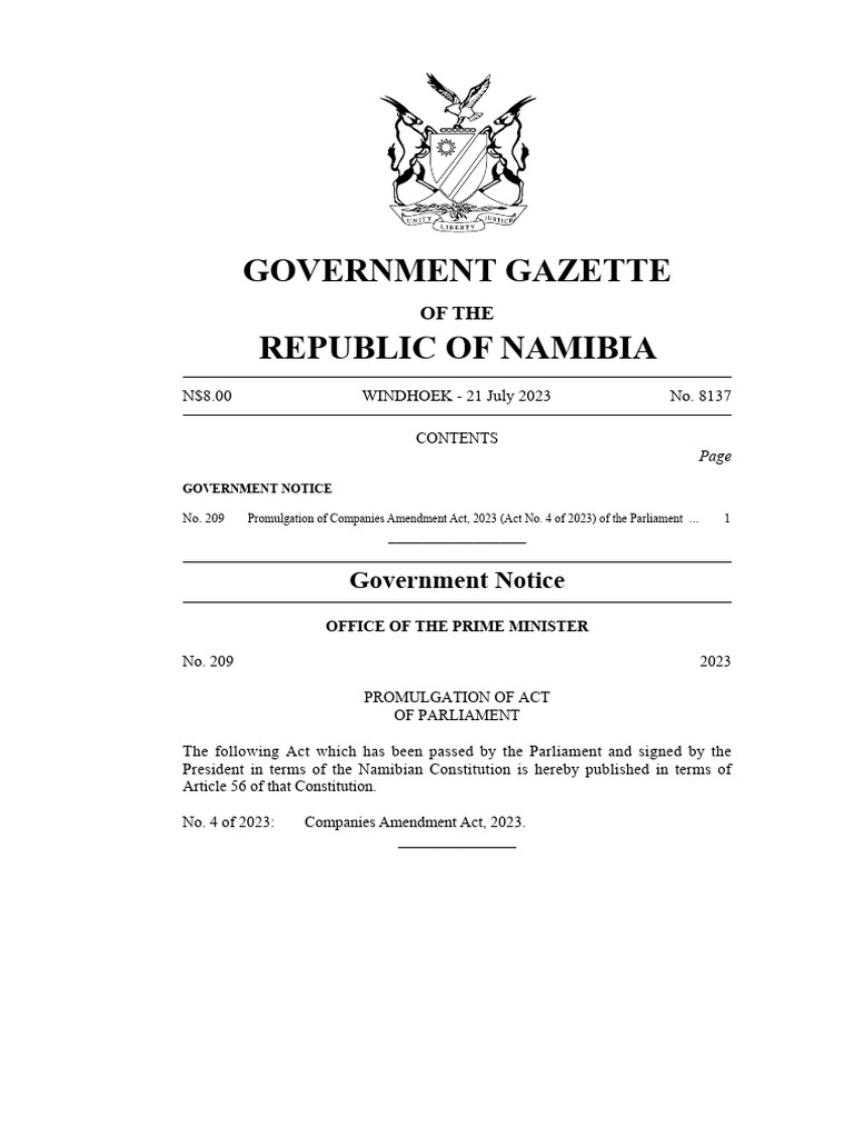 Companies Amendment Act 2023 | PDF | Fine (Penalty) | Public Law