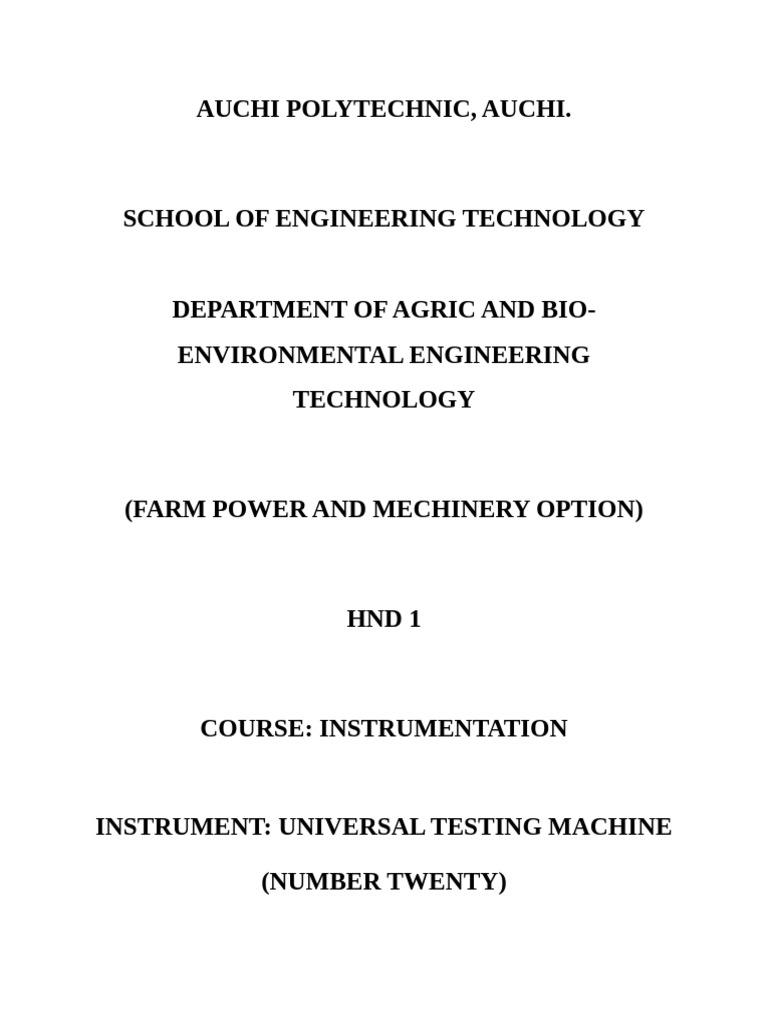 2024 Universal Testing Machine | PDF | Calibration | Strength Of Materials