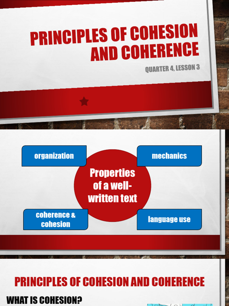 Principles of Cohesion and Coherence | PDF | Sentence (Linguistics) | Semantics
