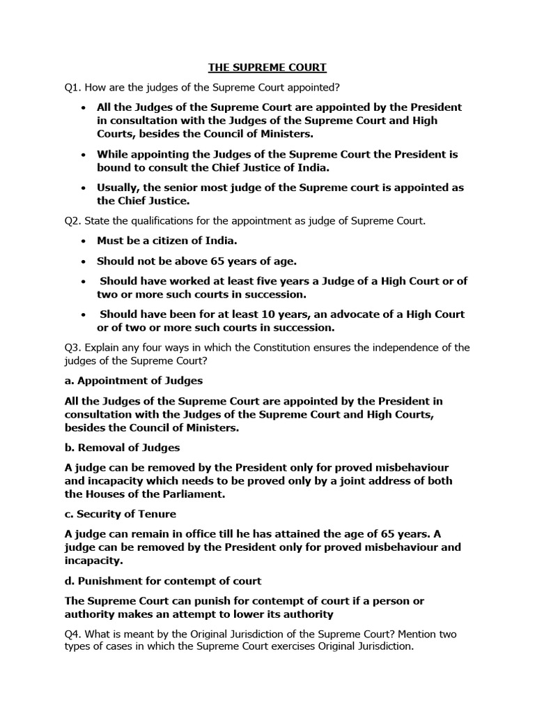 Supreme Court of India: Key Insights | PDF | Original Jurisdiction | Writ