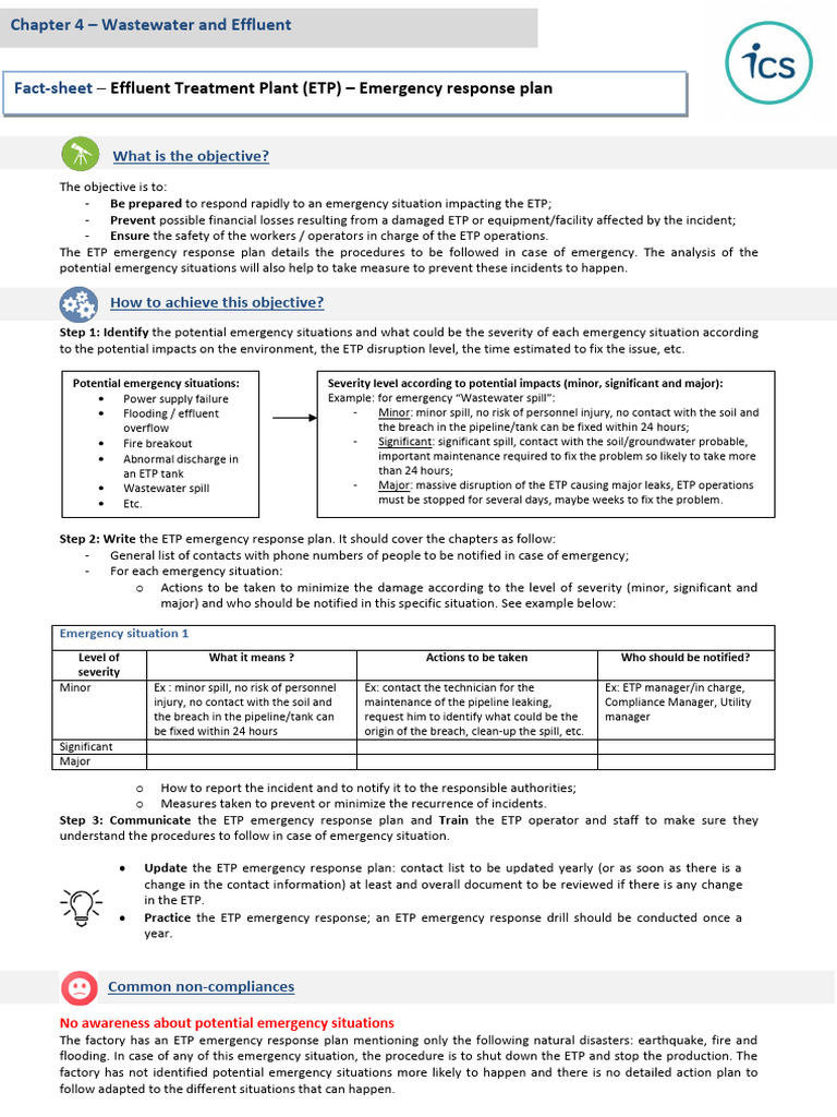 Chap 4 - Wastewater - Effluent Treatment Plant Emergency Response Plan ...