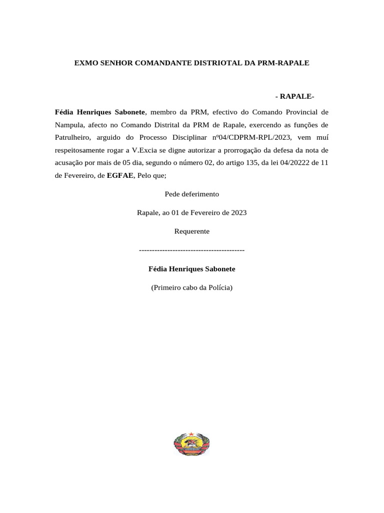 Requerimento Mafuca | PDF