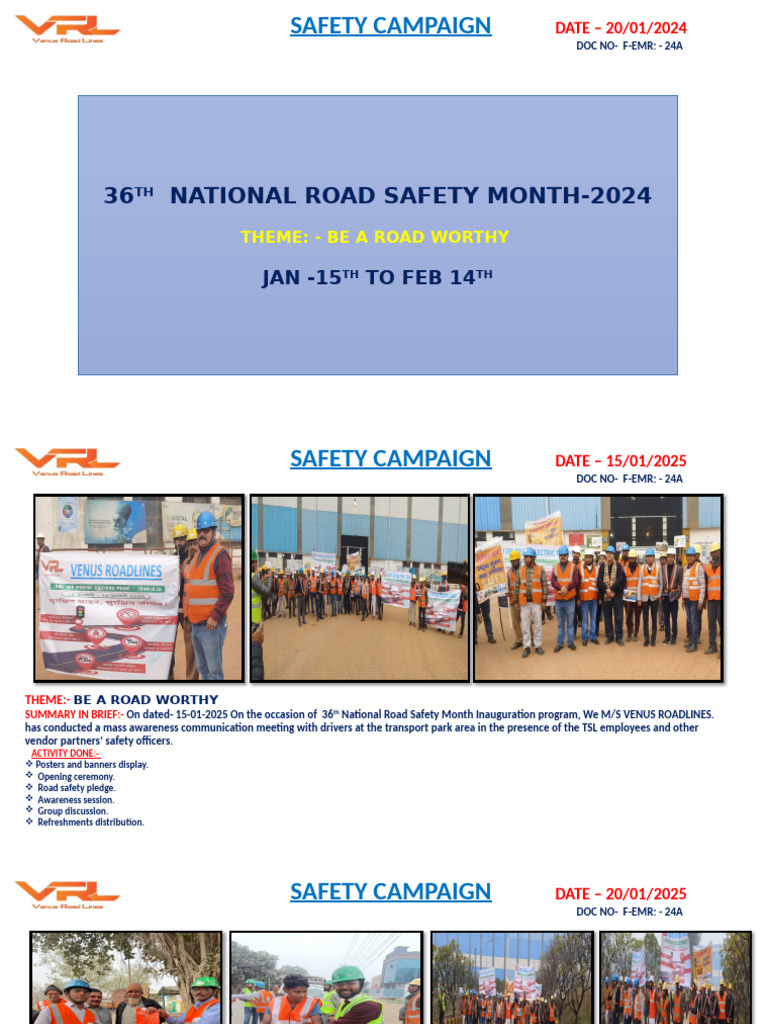 National Road Safety Month 2025 Events | PDF | Transport | Road Transport