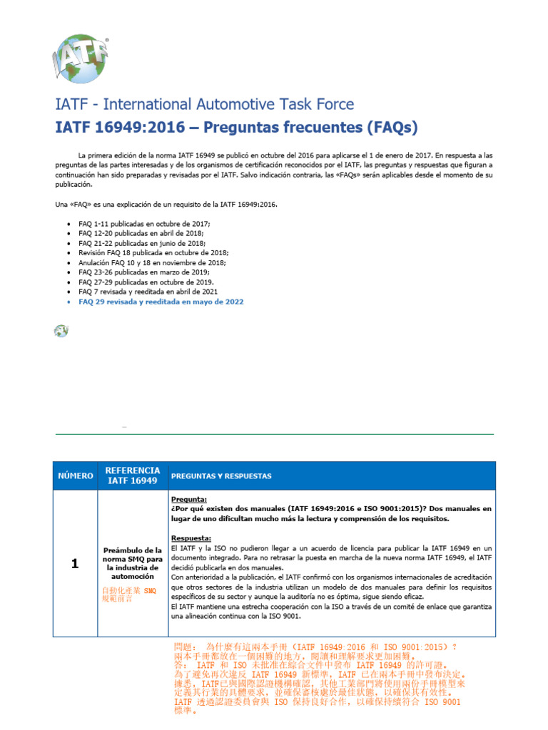 FAQ sobre IATF 16949:2016 | PDF | Software | Ingeniería de software