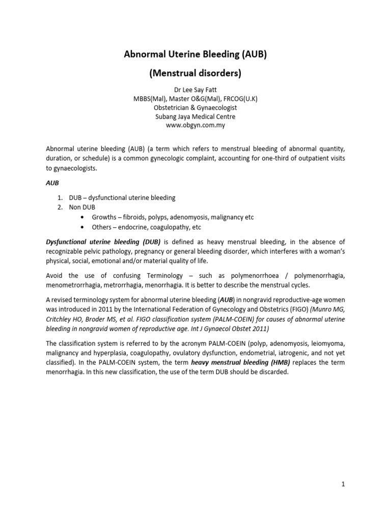Abnormal Menstrual Bleeding 2020 | PDF | Combined Oral Contraceptive Pill | Menstrual Cycle