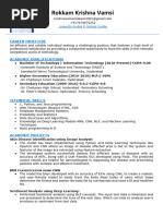 BTech IT Student Resume Overview | PDF