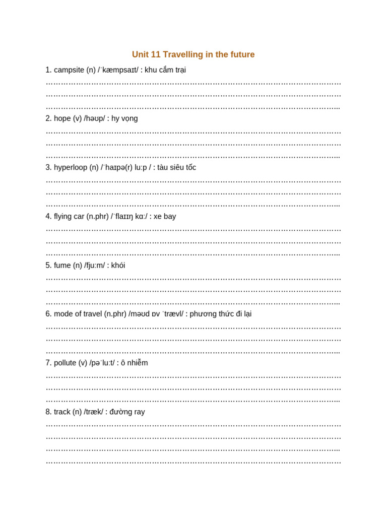 Unit 11 Travelling in The Future | PDF
