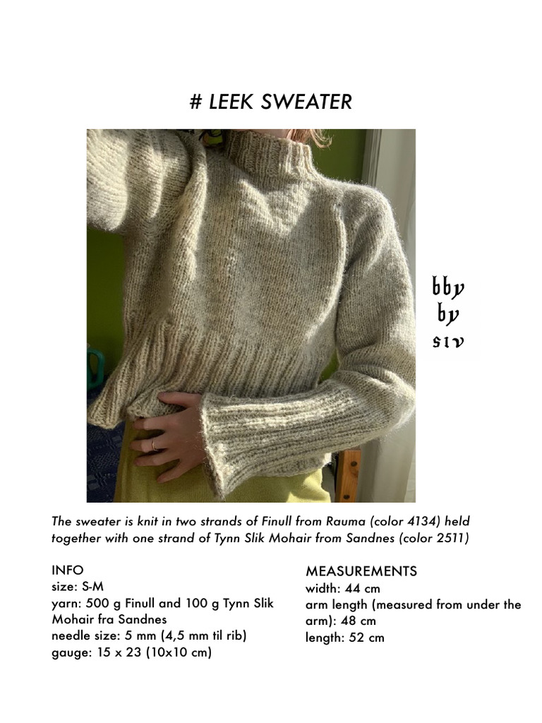 English LEEK SWEATER | PDF