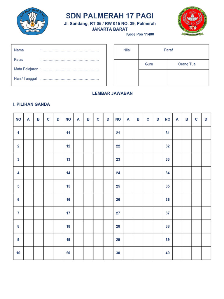 Format Ulangan 2025 | PDF
