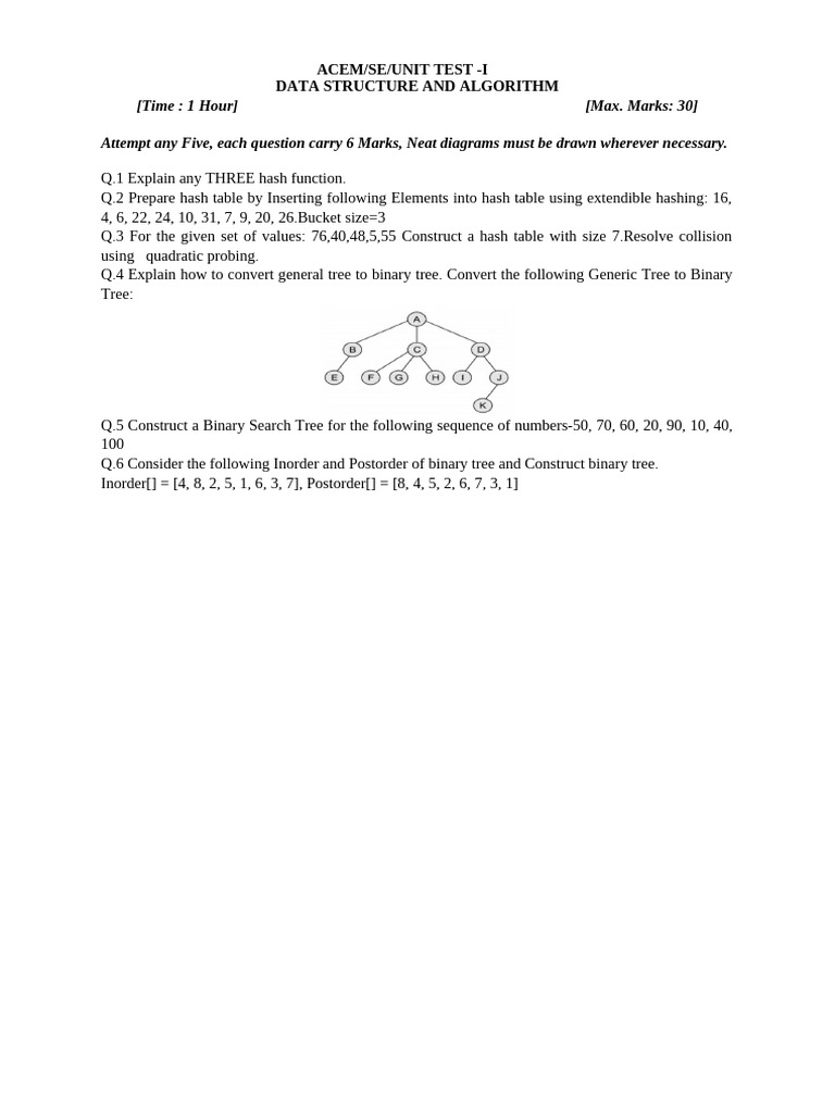DSA_UNIT_TEST_1 | PDF