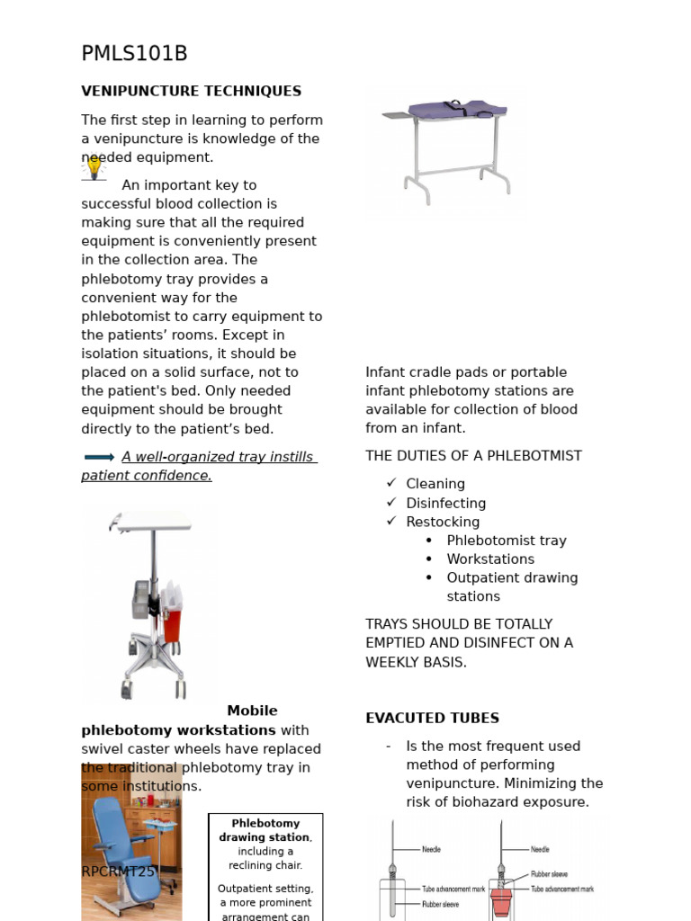Venipuncture Techniques and Materials | PDF | Intravenous Therapy ...