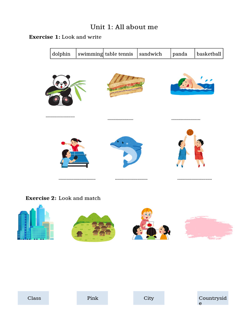 Exercise 1 Look and Write | PDF