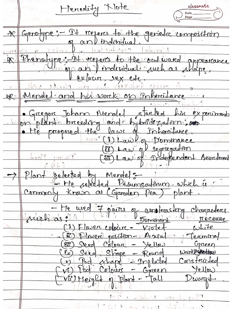 HEREDITY NOTES bc² | PDF