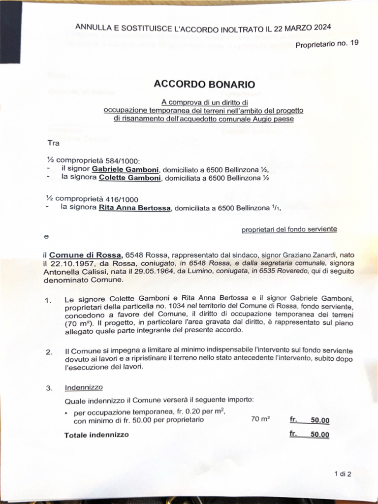 Accordo Bonario Per Fognatura | PDF