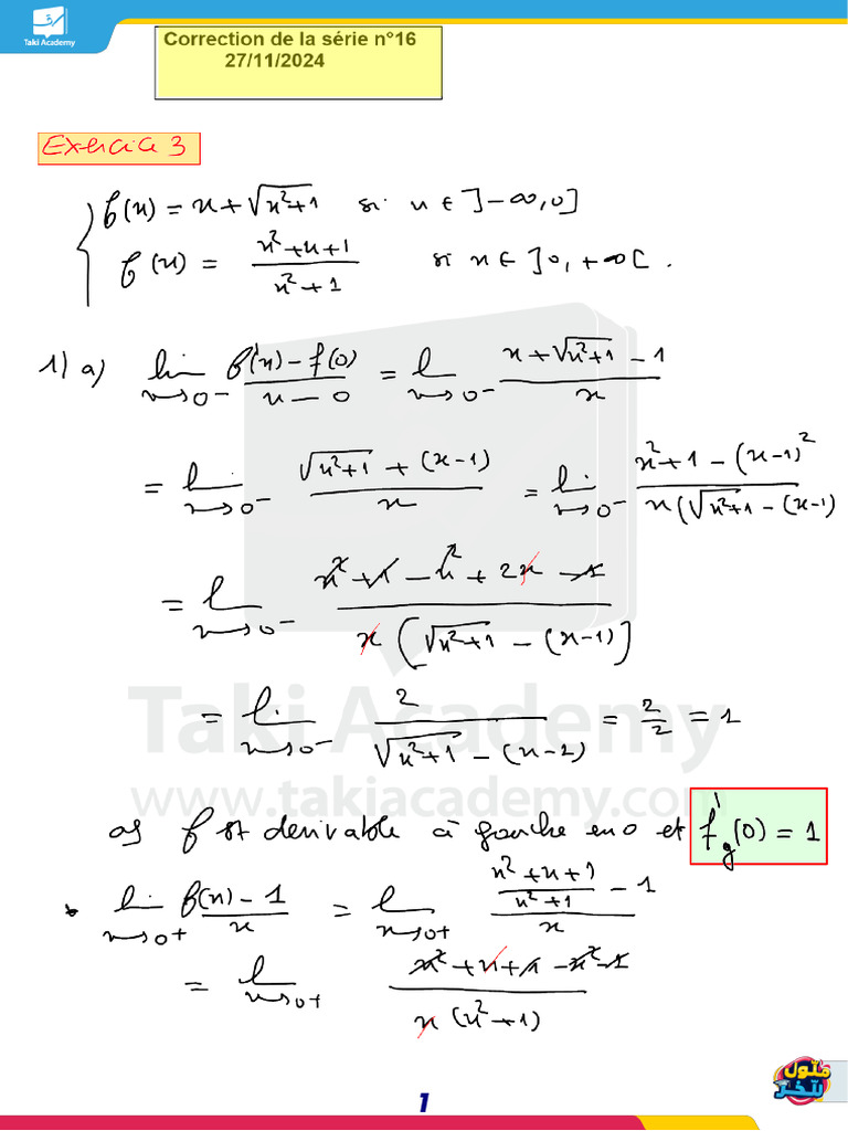 6748963408fd2 - Correction Serie 16 | PDF