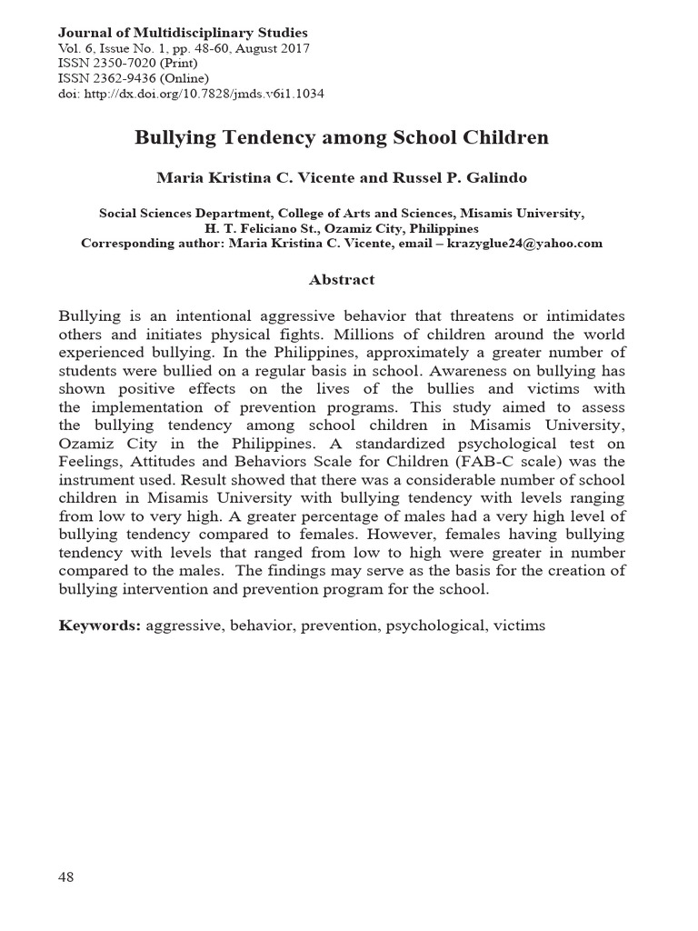 Inbound 280926540530655971 | PDF | Bullying | Diagnostic And ...