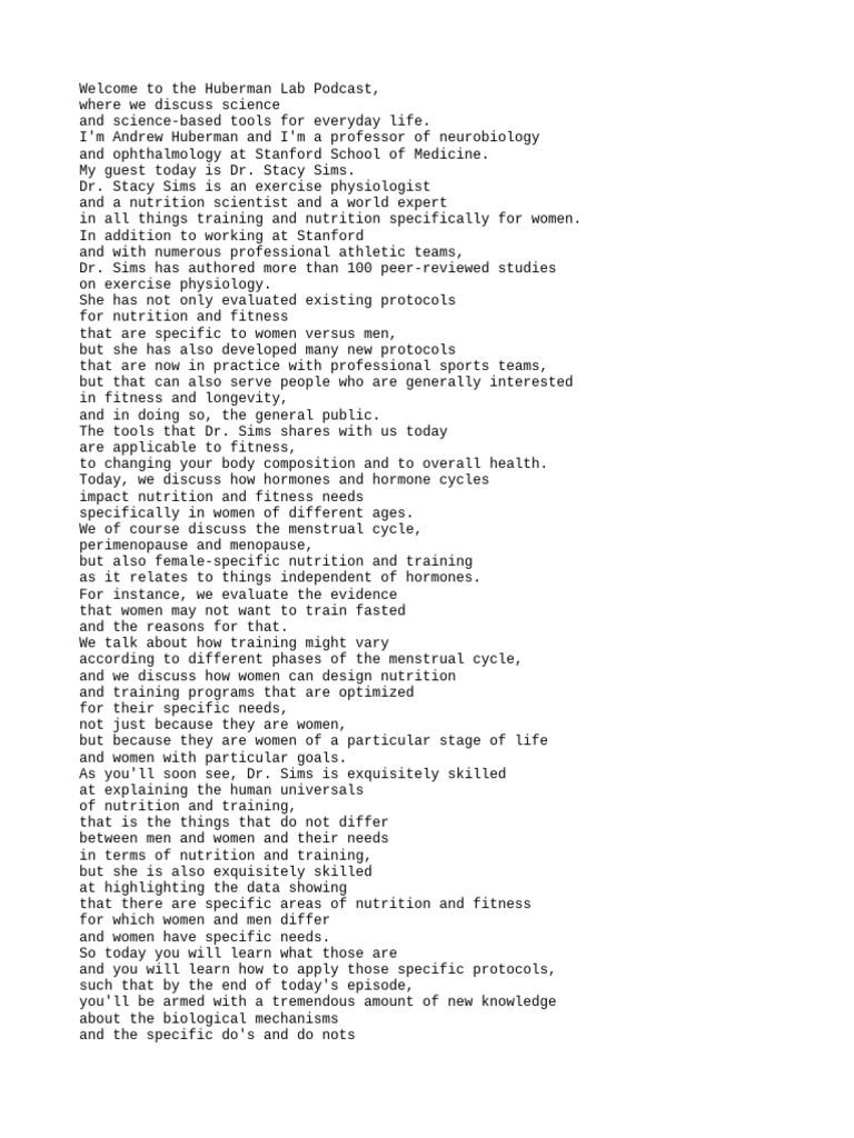 Dr. Stacy Sims Female-Specific Exercise & Nutrition For Health ...