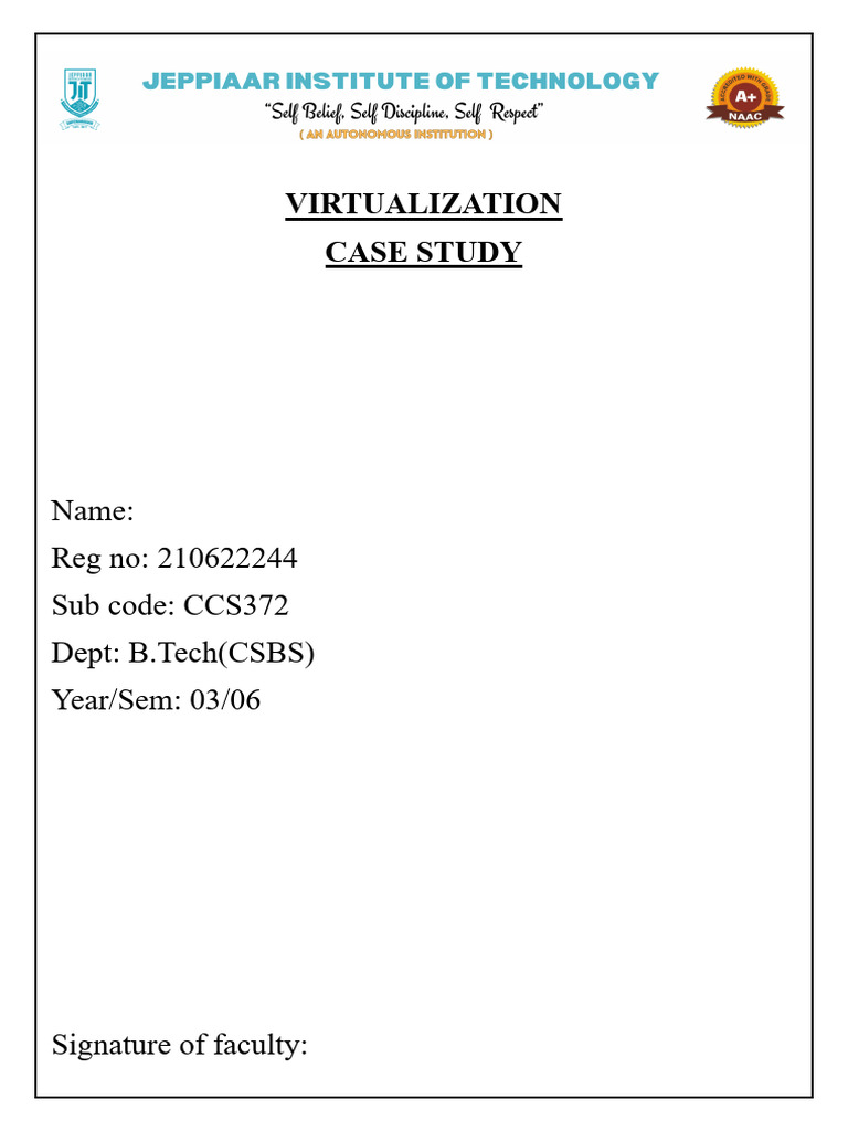 Virtualization Case Study | PDF | Virtualization | Virtual Machine