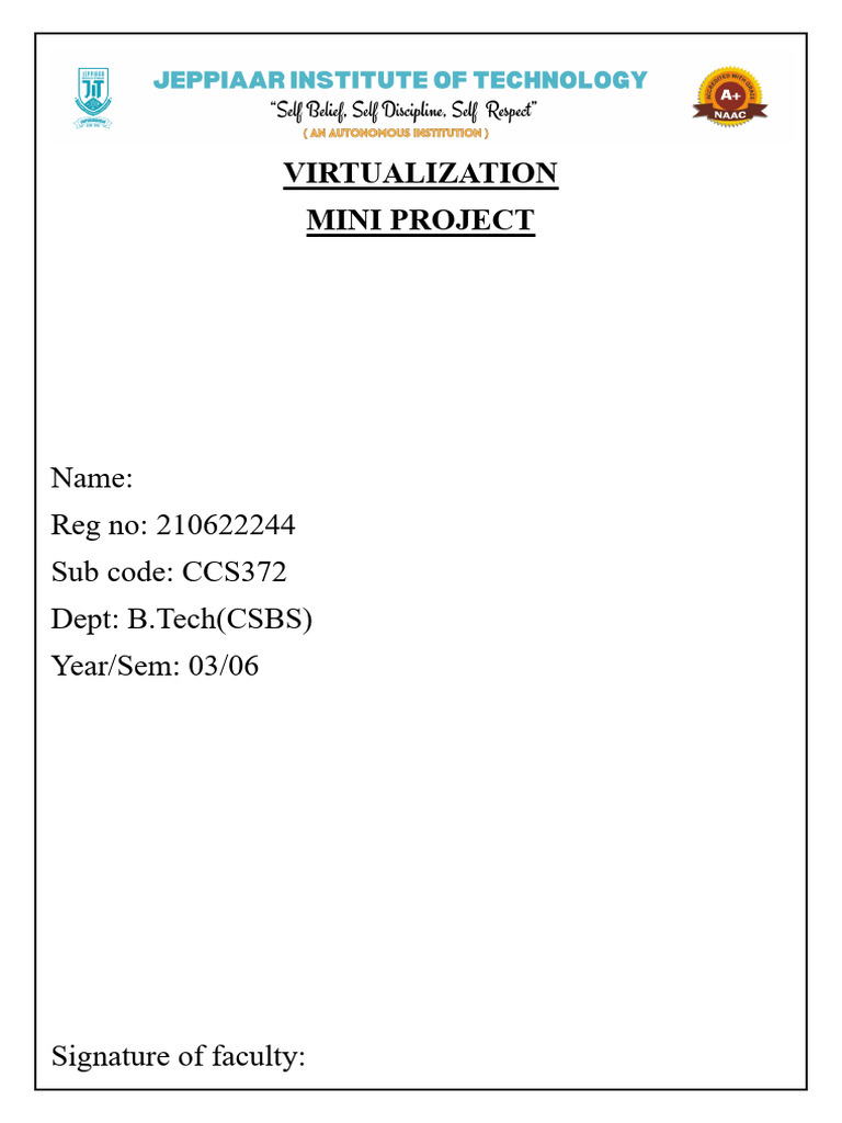 Virtualization Mini Project | PDF | Virtualization | Computer Network