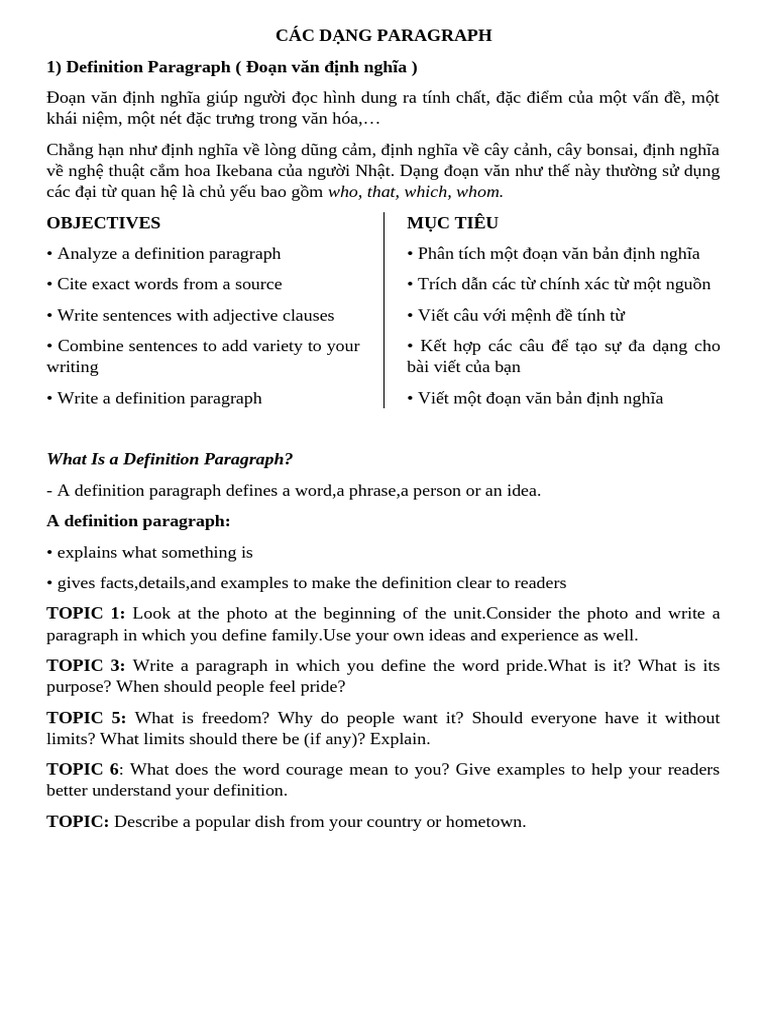Các D NG Paragraph | PDF
