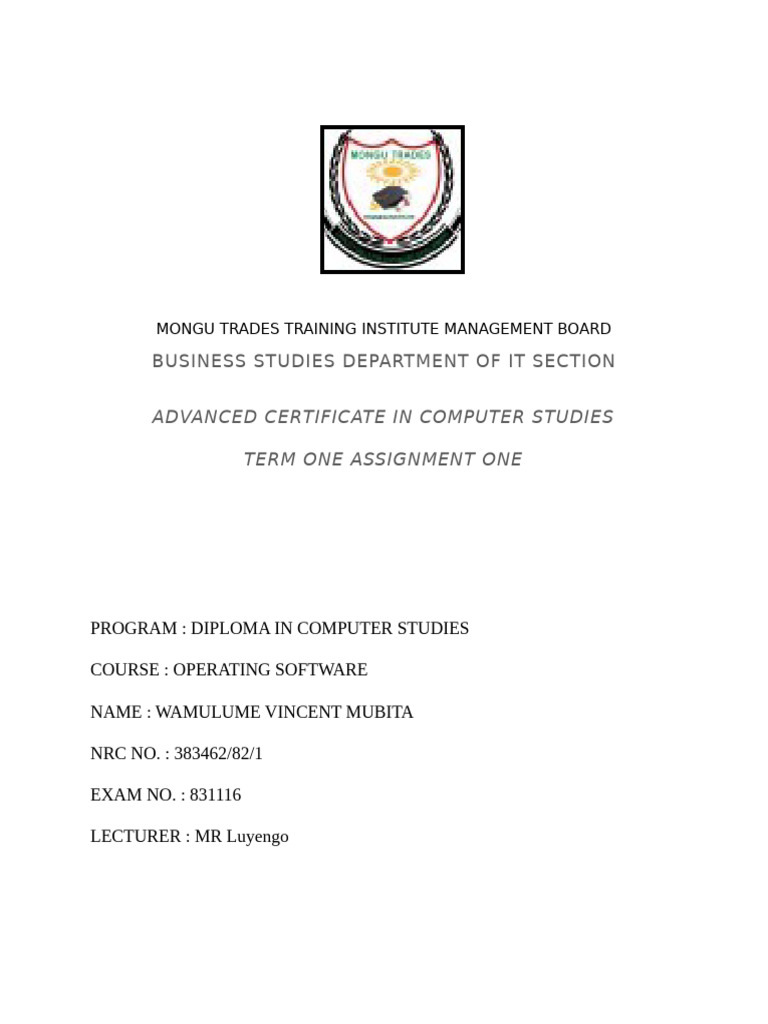 os assignment | PDF | Process (Computing) | Operating System