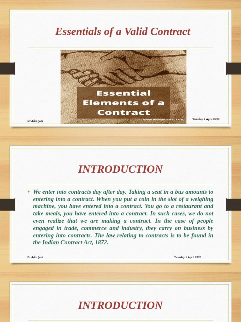 Essential Elements of Valid Contracts | PDF | Offer And Acceptance ...