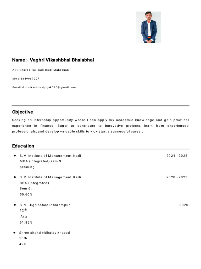 Vikash Dantani Resume 5 1 1 | PDF