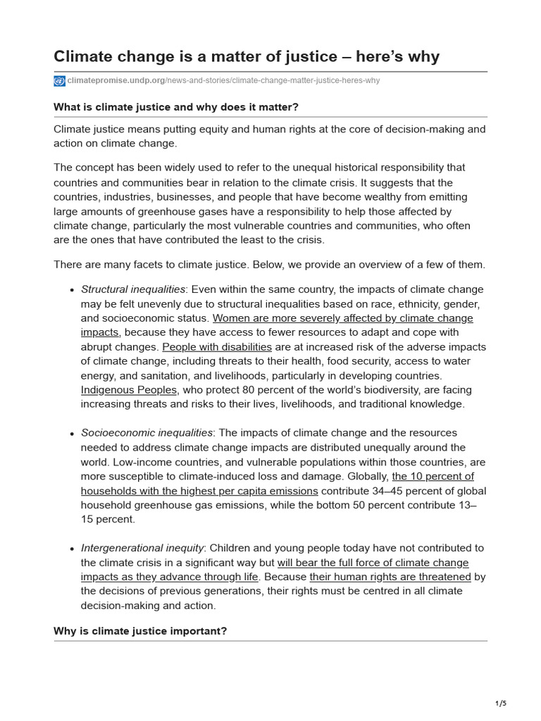 Understanding Climate Justice and Its Importance | PDF | Climate Change ...