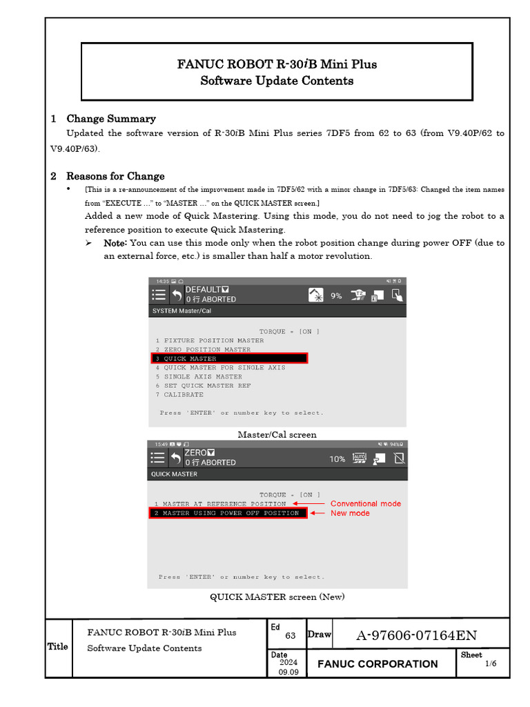 FANUC ROBOT R-30iB Mini Plus Software Update Manual | PDF | Tablet Computer | Icon (Computing)