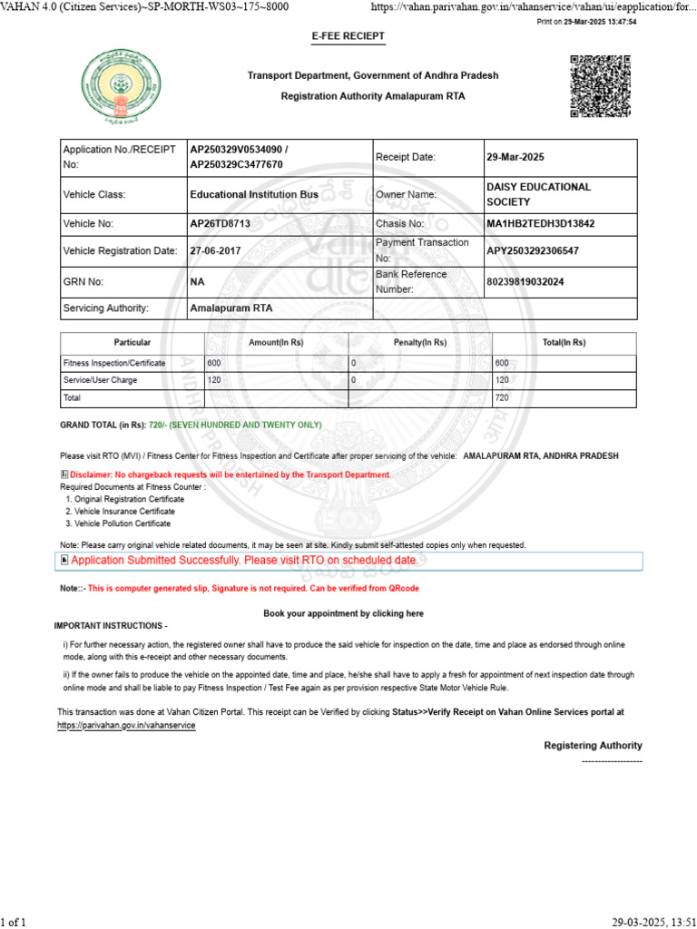 VAHAN 4.0 (Citizen Services) SP-MORTH-WS03 175 8000 | PDF | Receipt | Transport