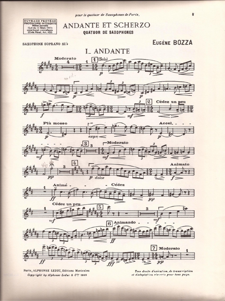 E. Bozza - Andante Et Scherzo | PDF