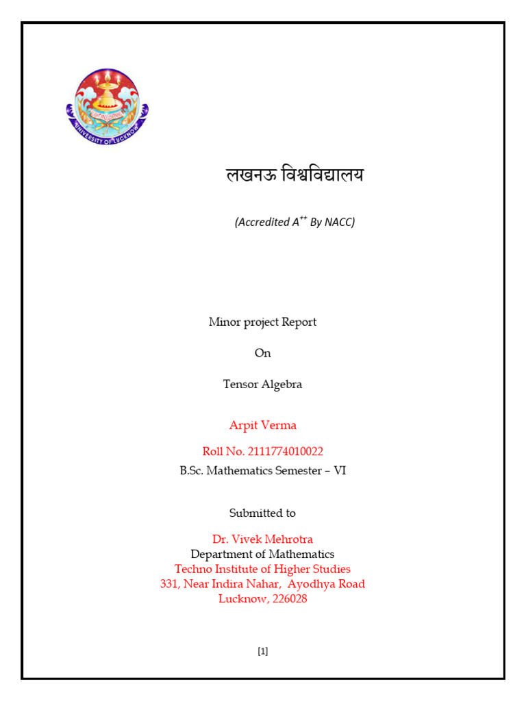 TENSOR ALGEBRA-1-60 | PDF | Tensor | Vector Space