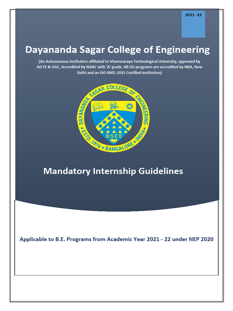 DSCE Internship Policy, NEP | PDF | Internship | Job Hunting