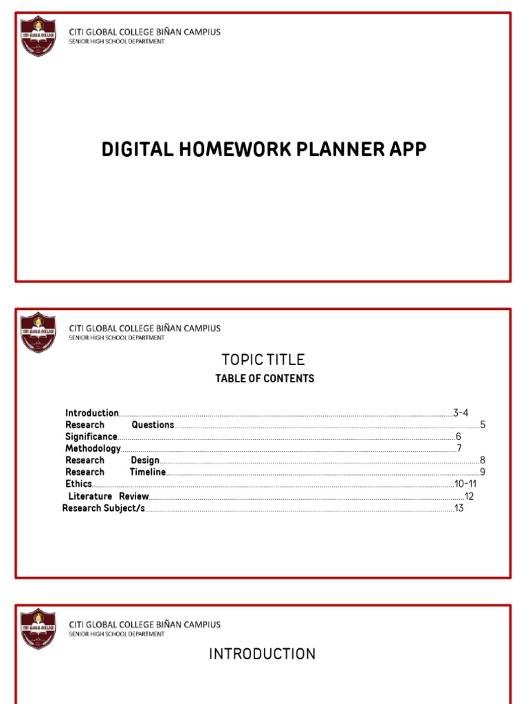 Digital Homework Planner App Research | PDF | Homework | Methodology