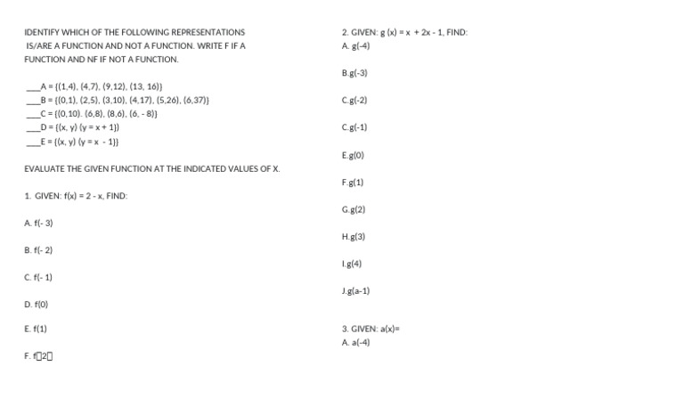 Identify Which of The Following Representations | PDF