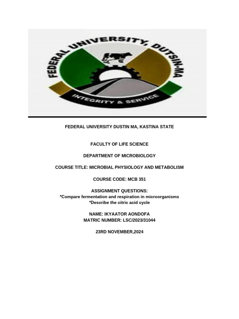 Federal University Dustin Ma, Kastina State | PDF