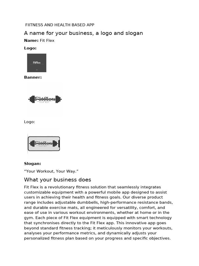 Fit Flex: Your Personalized Fitness App | PDF | Physical Fitness ...