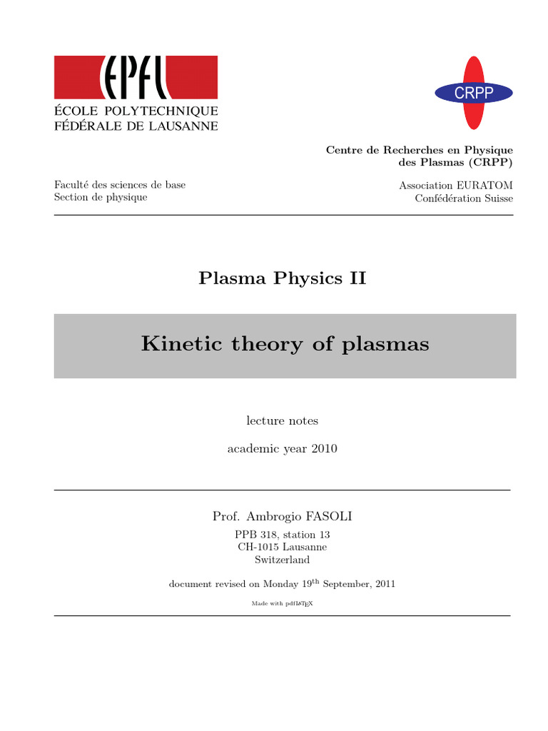 Plasma | PDF | Plasma (Physics) | Force