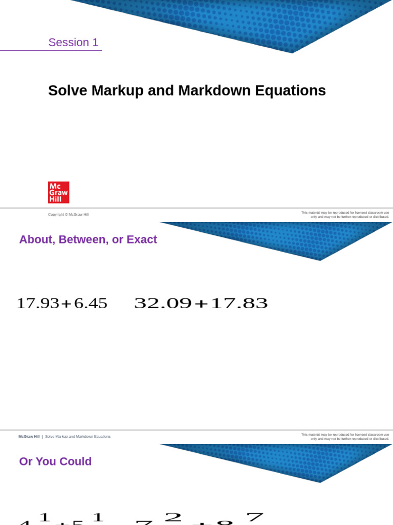 Editable Lesson Presentation - Solve Markup and Markdown Problems | PDF | Prices | Marketing